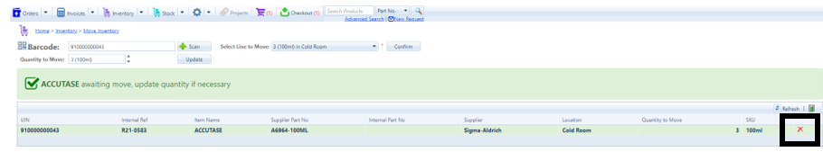 How to move inventory using barcode scanning
