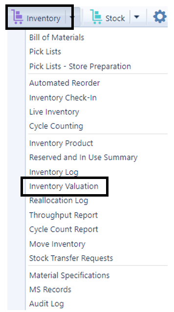 How to use the Inventory Valuation report
